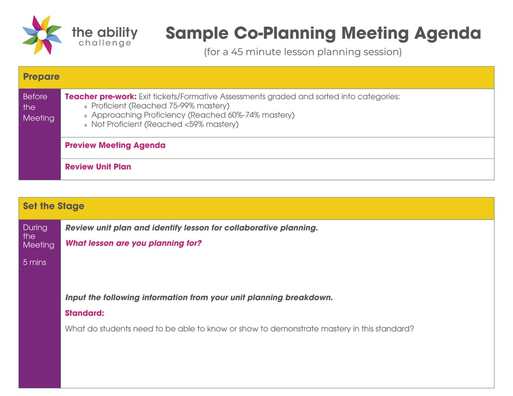 Maximizing Student Success: The Pivotal Role of Collaborative Planning ...